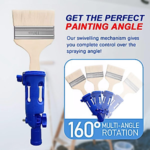 Multi-Angle Paint Brush Extender, Extension Pole Attachments for Paint Brushes and Rollers, with Rotating Head, Great for High Ceilings, Corners, Edges