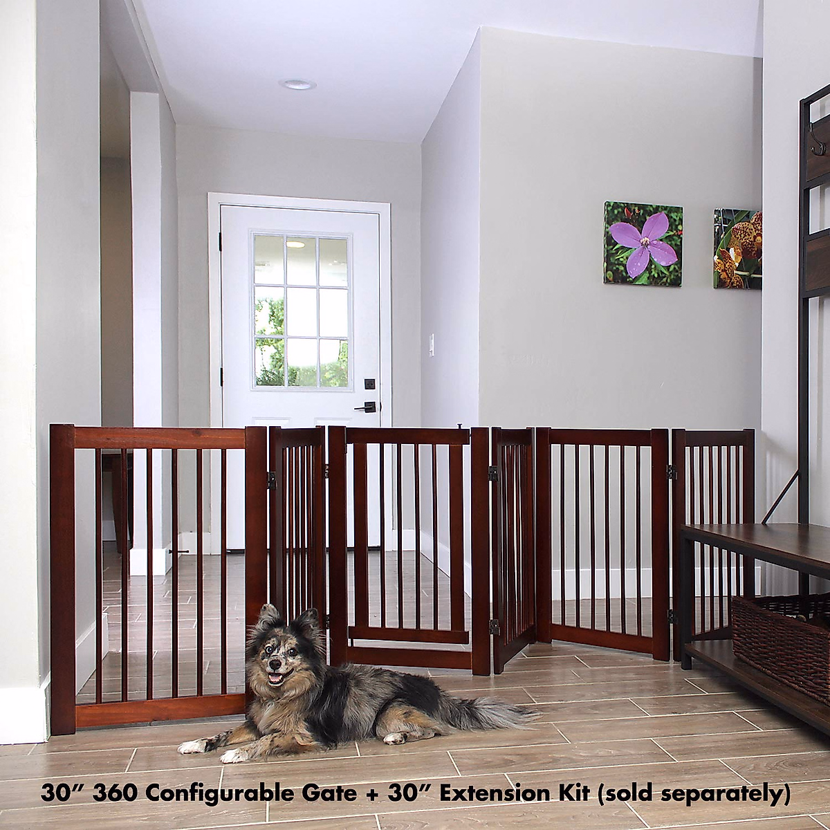 Primetime Petz 33233 Extension Kit for 360 Configurable Walk Through Folding Pet Gate ,Walnut,30"