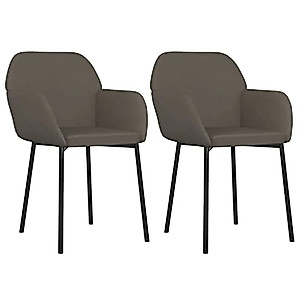 vidaXL Dining Chairs 2 pcs Dark Gray Velvet