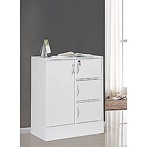 Contemporary Home Living 38.5" White Multipurpose Bookcase with Doors