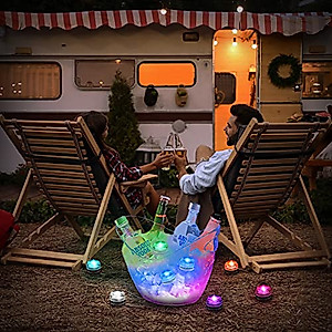 Rikiss Submersible Led Lights with Remote, Waterproof Mini Tea Lights Led Underwater Lights for Vase Centerpiece Aquarium Lights for Fish Tank Fountain Pools Light LED Lamp, Colorful, 10Pcs