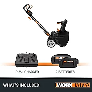 Worx 40V 20" Cordless Snow Blower Power Share with Brushless Motor - WG471 (Batteries & Charger Included)