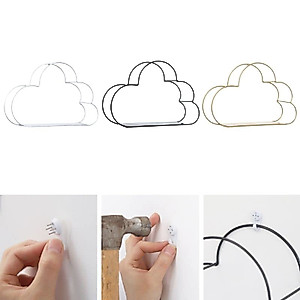 YHODCUIF Floating Shelves Mordern Cloud Design Wall Mounted Floating Shelf Metal Iron Storage Display Rack Organization Holder for Home Office DIY Decor Wall Shelf(White)