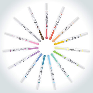 Zebra Pen 78525 Mildliner Double Ended Highlighter Set, Broad and Fine Point Tips, Assorted Ink Colors, 25-Pack
