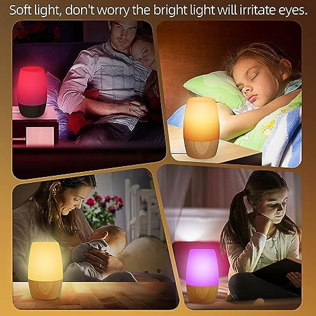 ANGTUO Mushroom Lamp 7 Color Changing Tap Control Mushroom Night Light Cute Squishy Silicone Lamp Funny Gift for Daughter Kid…