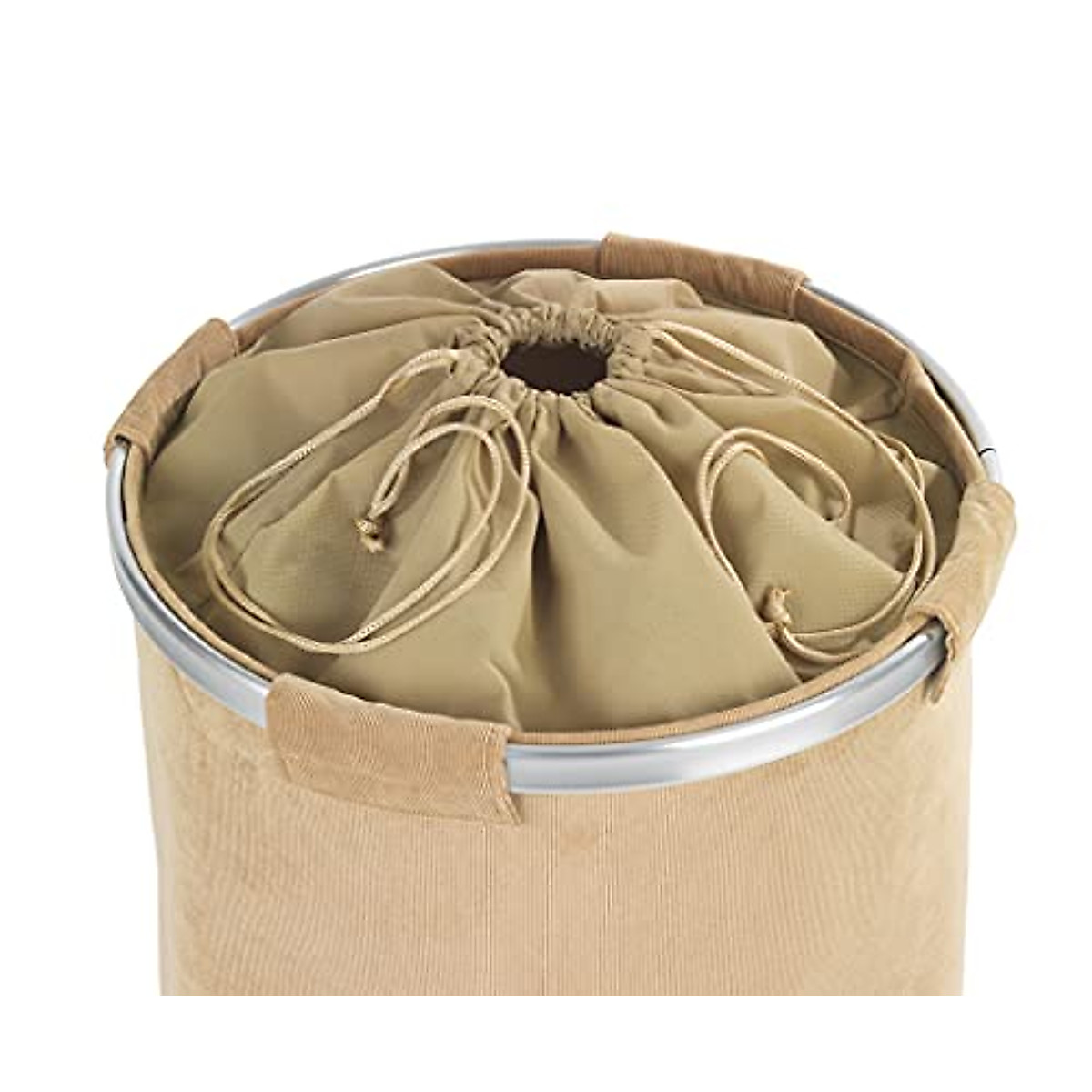 WENKO 62086100 Cordoba Basket, Sorter with Lid, Bin, Beige Laundry Hamper