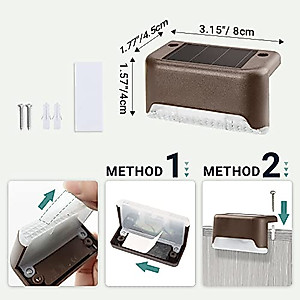 GIGALUMI 12 Pcs Solar Deck Lights, Bronze Finished Waterproof Led Solar Lamp for Outdoor Pathway, Yard, Patio, Stairs, Step and Fences. (Warm White)