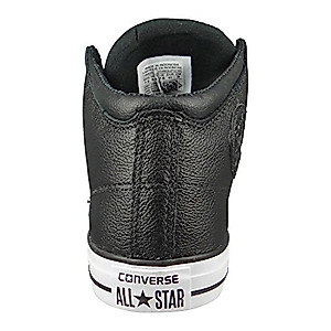 Converse Women and Men Street Leather High Top Sneaker, Black/Black/White, US 11W 9M