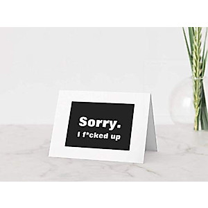 I'm Sorry Apology Card - Forgive Me Notecard - Funny Cute Greeting Card Gift for Him & Her - Large Size [5x7 IN] Sorry Cards, White, 5 x 7 inches