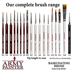 The Army Painter Hobby: Basecoating - Hobby Brush with Synthetic Taklon Hair - Base Colouring Paint Brush for Wargames, Fine Detail Paint Brush for Miniature Painting & Miniature Paint Sets