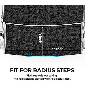 RV Step Covers 3 Pack, 22 Inch Wide RV Step Rug for Fold Up Curved Steps, Wrap Around Radius Stairs Rugs, Camper Carpets for Travel Trailers, Inside Outside RV Stair Covers RV Stabilizer Accessories