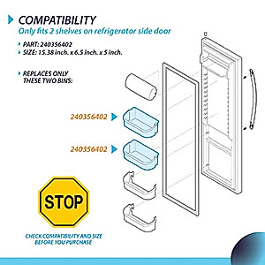 CarterTM Refrigerator Door Bin Replacement Part 240356402 - Compatible with Frigidaire, Crosley, Gibson, Westinghouse and Kelvinator