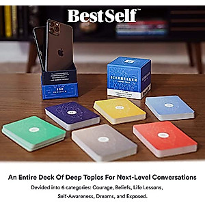 BestSelf Icebreaker Deeper Talk Deck - Conversation Starter Card Pack to Deepen Friendships with 150 Prompts