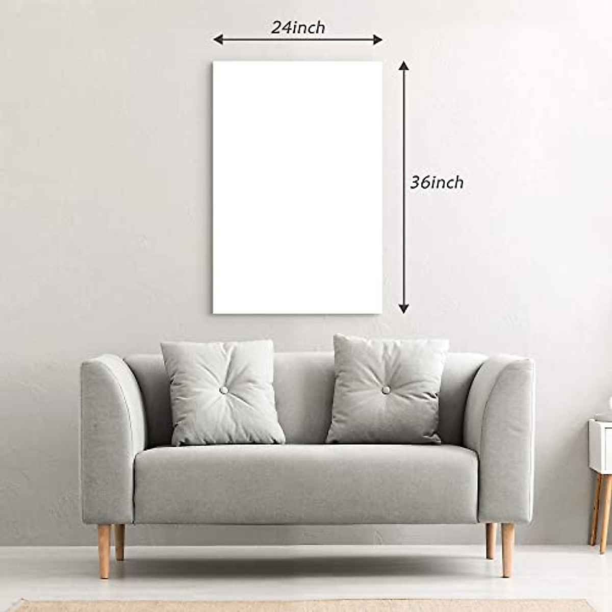 Horse Print Rustic Framed Painting: Gray Wildlife Animal Wooden Wall Art Portrait Picture Decor Artwork for Bedroom Farmhouse 24"x36"