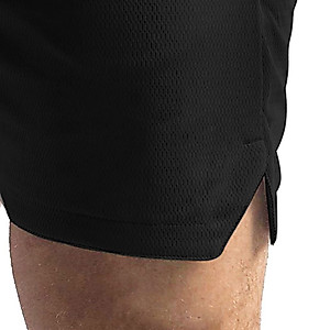 CEHT Mens Athletic Shorts Quick Dry Bodybuilding Mens Workout Shorts Gym Shorts for Men with Pockets Black