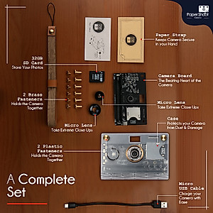 Paper Shoot Camera - 18MP Compact Digital Papershoot Camera Gift for Kid with Four Filters, 10 Sec Video & Timelapse - Includes: 32GB SD Card, 2 Effect Lens & Camera Case - Vanguard Set