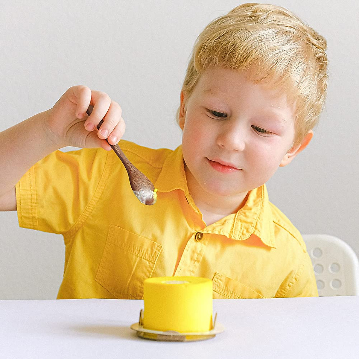 YFWOOD 4-Pieces Natural Wooden Kids Utensils Set, Child Forks and Spoons, Toddler Safe Flatware Hand polishing Anti-slip Portable and ultra light