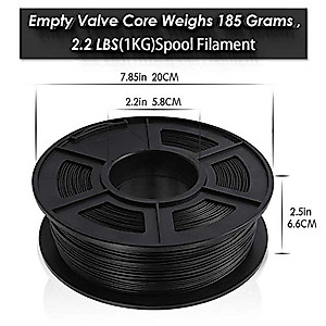 3D Printer Filament Carbon Fiber PLA, SUNLU Strong and Lightweight Carbon Fiber PLA Filament 1.75mm Dimensional Accuracy +/- 0.02 mm, Neatly Wound 3D Printing Filament, 1kg Spool, 300 Meters, Black