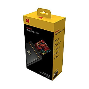 Kodak Mini Portable Mobile Instant Photo Printer - Wi-Fi & NFC Compatible - Wirelessly Prints 2.1 x 3.4" Images, Advanced DyeSub Printing Technology (Black) Compatible with Android & iOS