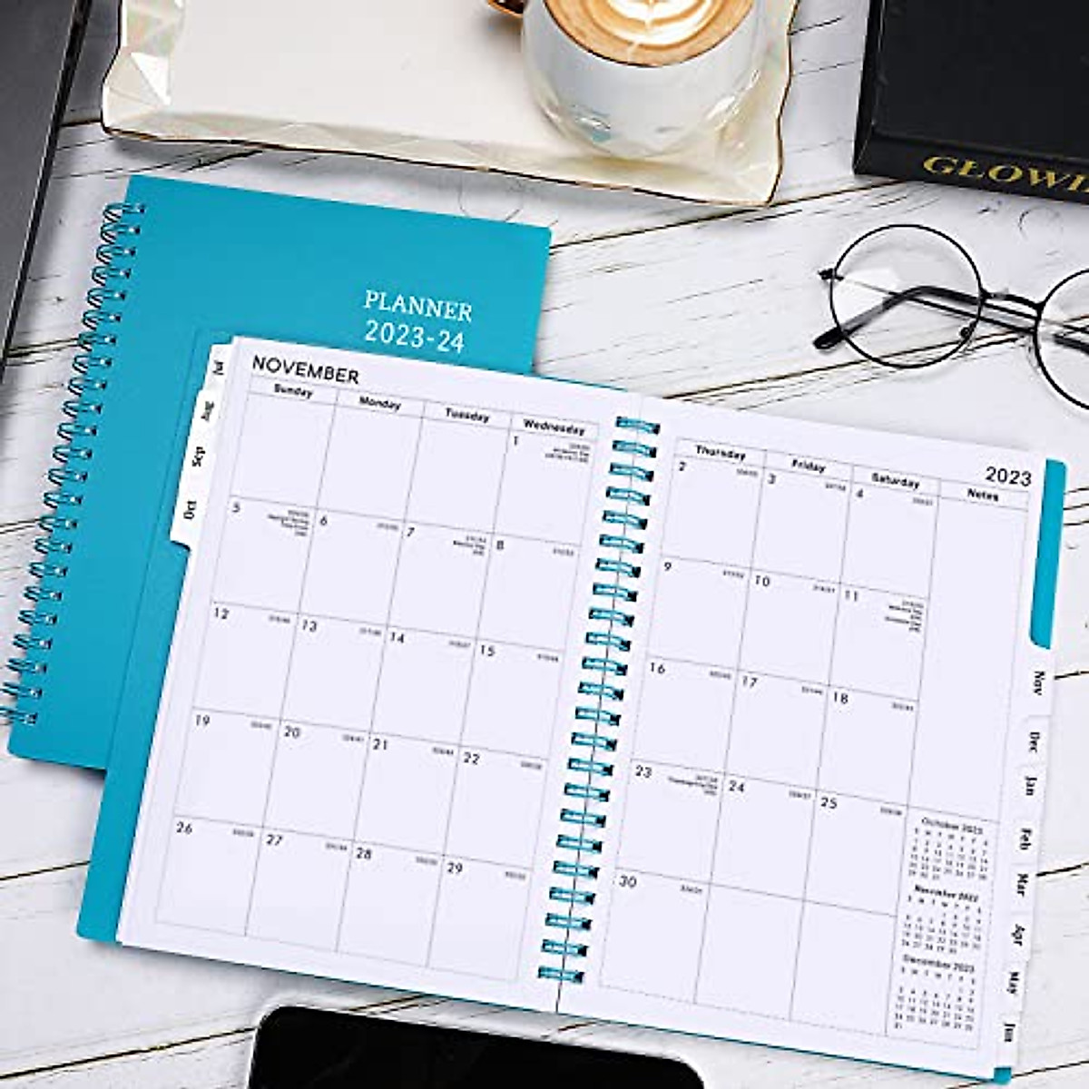 2023-2024 Academic Planner - Planner 2023-2024, 2023-2024 Planner Weekly and Monthly with Tabs, July 2023 - June 2024, 6.25" × 8.3", Strong Twin-Wire Binding, Round Corner, Improving Your Time Management Skill