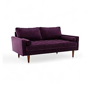 Meeyar 58" Loveseat + 70" Sofa, Mid - Century Modern Couch with Solid Wood Legs, Soft & Comfortable, Ideal for Small Spaces Like Living Rooms, Bedrooms, Small Apartments - Easy Assembly Included