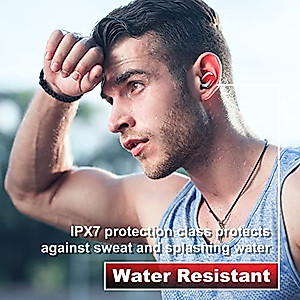 Bluetooth Earbuds Wireless Ear Buds Touch Control Wireless Earphones with HiFi Stereo Audio, Noise Reduction, IPX7 Waterproof Headphones, LED Charging Case, Built-in Mic for Sport/Work/Travel Red