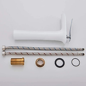 NZDY Faucet Faucets Modern White Bathroom Faucet Waterfall Faucets Single Hole Cold and Hot Water Mixer Tap Mixer Taps