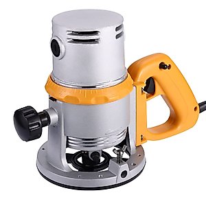 Hoteche Wood Router 12.5Amp Power Router for woodworking Fixed Base Routing Machine with 1/4", 1/2" and 12mm Collet