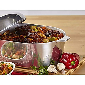 IMUSA USA Heavy Duty Cajun Oval Aluminum Roaster 15, Silver