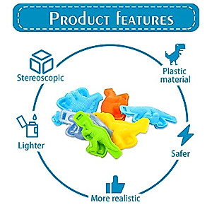 12 Pieces Play Dough Tools Dinosaur Plastic Molds Kits Colorful Dough Toys Set Dinosaur World Dough Set for Play with Animals Presents Party Favors