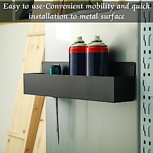Gisafai 2 Pcs Magnetic Aerosol Spray Can Holder Heavy Duty Magnet Toolbox Bottle Holder Easy Install Spray Can Organizer Wall Mounted Spray Bottle Rack for Garage (Black,16.54 x 3.15 x 4.33 Inch)