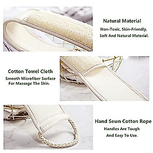 Natural Loofah Exfoliating Back Scrubber for Shower Set (Large), Loofah Sponge Pads & Body Sponge Scrubber, Deep Clean & Invigorate Your Skin, for Men and Women