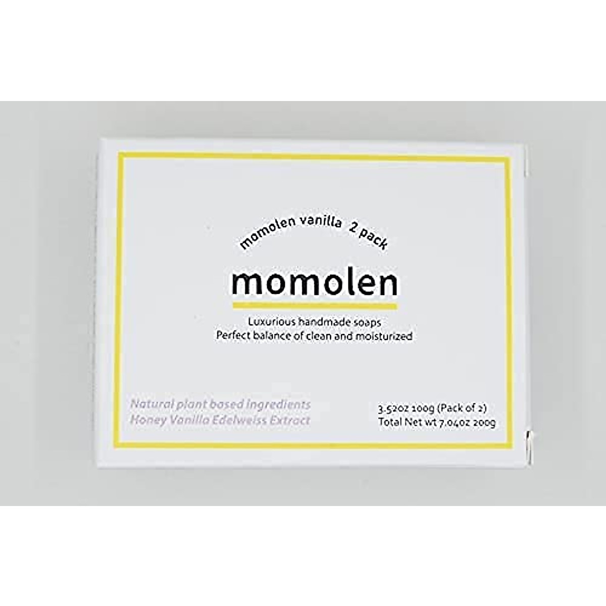 momolen bar soapㅣvanilla soapㅣnatural soap ㅣ sensitive skin moisturizing ㅣ 3.5 OZ 2 PackㅣHandmade organic soap barㅣbath soap
