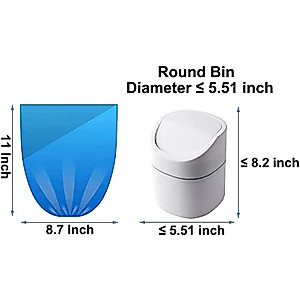 Sheebo Modern Plastic Mini Wastebasket Trash Can with Lid and 180 Counts Strong Mini Trash Bag Bundle