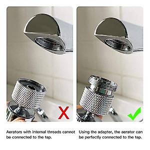 Rotate Swivel Faucet Aerator Connector Metal Outside Inside Thread Water Saving Adaptor Kitchen Faucet 16/18/20/22/24/28/mm to 22mm with Gasket for Bathroom Or Kitchen (C