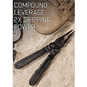 SOG Multitool - Powerlock Heavy Duty Multitool Pliers, Electrician Wire Cutter Multi Tool w/ Ballistic Nylon Multitool Sheath with Clip (S60N-CP)
