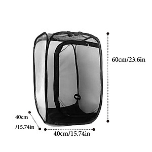 Laundry Hamper - Portable, Durable Handles, Collapsible for Storage and Easy to Open. Folding Pop-Up Clothes Hampers are Great for The Kids Room, College Dorm or Travel - Black