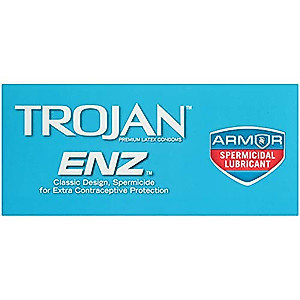 Trojan ENZ Armor Spermicidal Lubricated Condoms - 36 Count