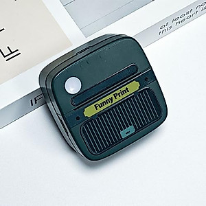 HXBER Mini Printer, Mini Pocket Printer Portable Thermal Instant Photo Printing Label Maker Machine BT Wireless Connect Compatible with Android or iOS APP Support Receipt Label Memo Sticker Notes