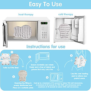 Microwave Heating Pad Dog Heatable Stuffed Animals for Cramps Pain Relief, Cute Soft Cozy Pillow Plush Heatable Warmies Stuffed Animals Gifts for Women, Teens