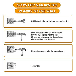 Cat Wall Shelves and Perches Set, Floating Cat Wood Climb Furniture, Cat Wall-Mounted Playing Climber, 2 Cat Houses & 4 Cat Shelves & 2 Ladders & 1 Cat Scratching Post