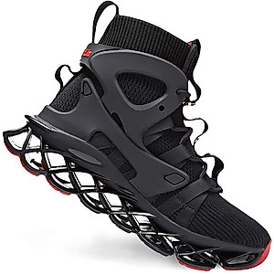 Hello MrLin Men's Running Shoes Non Slip Athletic Tennis Walking Blade Type Sneakers Hip Hop Black