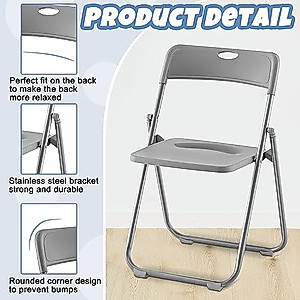 Sintuff 12 Pcs Plastic Folding Chair Steel Folding Dining Chairs Folding Chairs Bulk Fold up Event Chair Portable Commercial Chair with Steel Frame 350lb for Office Wedding Indoor (Gray)