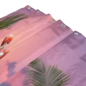 WELLDAY Shower Curtain Flamingos Bathroom Decor Waterproof Fabric with Hooks 60x72 Inch