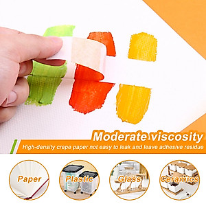 GUOKOFF Masking Tape 1/2 Inch x 55 Yards x12 Rolls, Beige White Masking Tape Painters Tape General Purpose Tape, Painting Adhesive Tape for Arts DIY Crafts Labeling