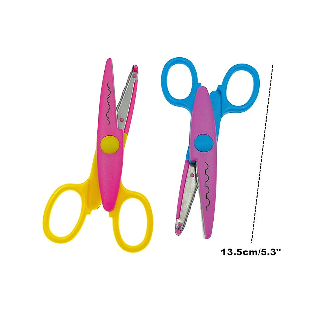 Kinteshun Lacework Wavy Paper Edger Scissors Pinking Shears Set for Handcraft Works(6pcs,Different Cutting Effects)