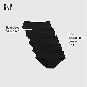 GAP womens Stretch Cotton Hipster Panties, True Black, Large US