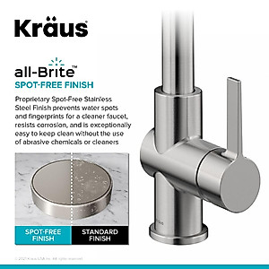 KRAUS Britt 2-in-1 Commercial Style Pull-Down Single Handle Water Filter Kitchen Faucet for Reverse Osmosis or Water Filtration System in Spot Free Stainless Steel, KFF-1691SFS
