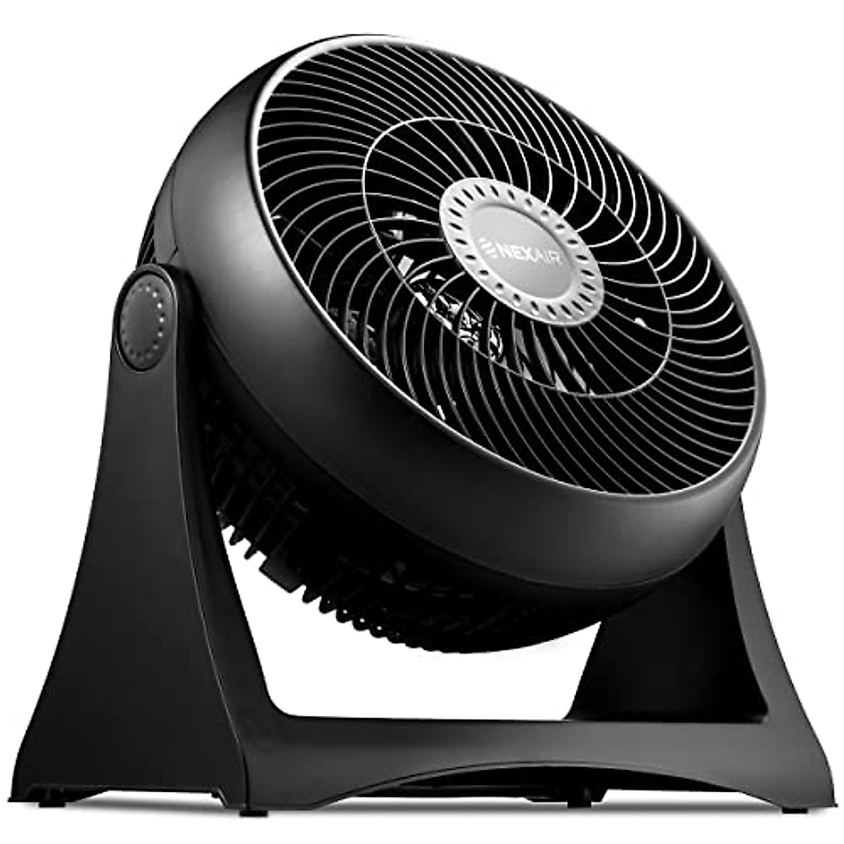 Air Circulator Portable Turbo Fan, 3 Speed Adjustable Desk Powers Cool Air-Waves Up To 25ft, Made Of Durable Material, Great Office & Living Room, NF006-BK8, 4'' W x 10'' L x 10 H, Black