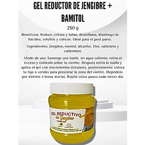 Ubslim Gel reductivo de gengibre y Bamitol quema grasa 100% Natural